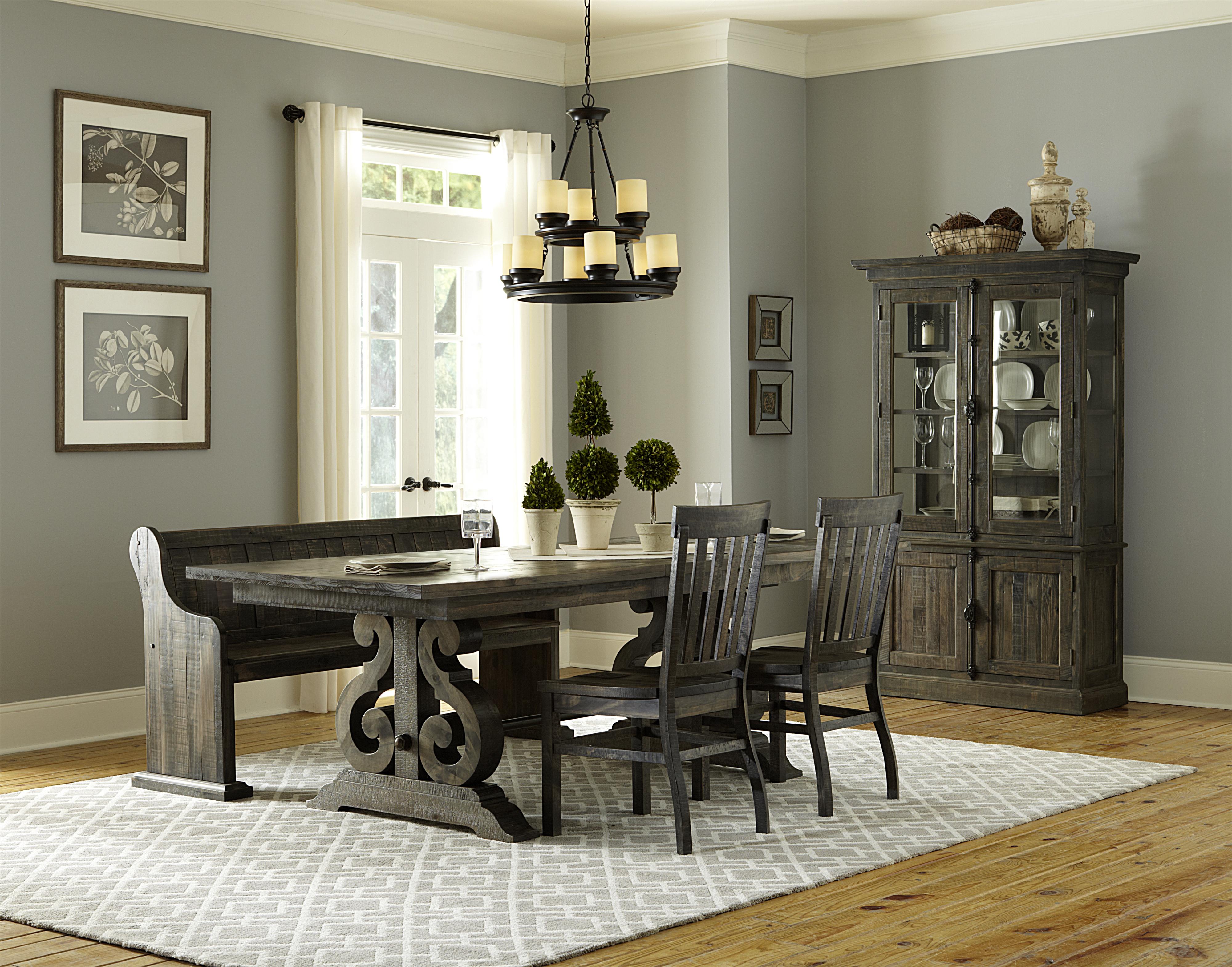 Magnussen Home Bellamy Dining D2491 60x4 D2491 79x1 D2491 20x1 Transitional Dining Set Reeds Furniture Table Chair Set 7 Pc